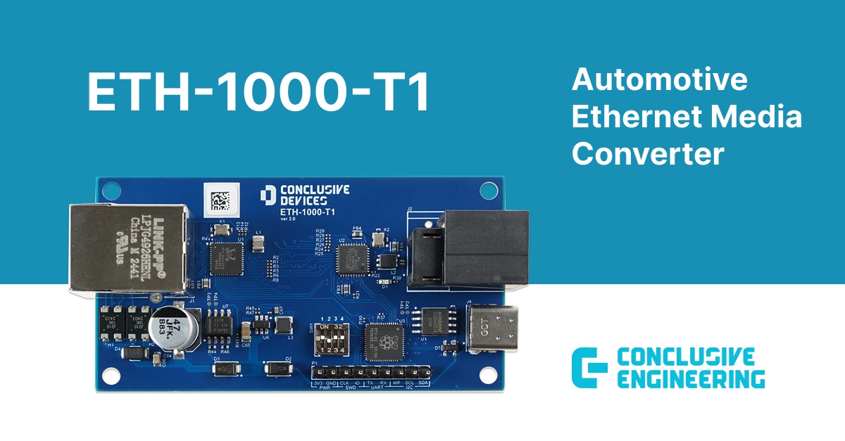 ETH-1000-T1 Automotive Ethernet Media Converter | Conclusive Engineering